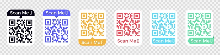 스마트폰용 Qr 코드 스캔 Qr 코드 프레임 벡터 세트 템플릿 스마트폰용 Qr 코드 스캔 프리미엄 벡터