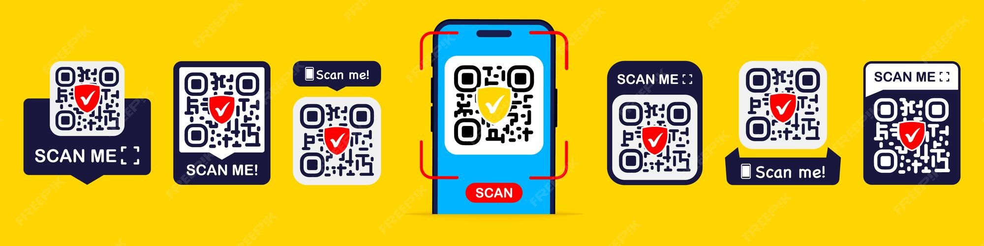 Qr 코드 스캔 아이콘 Qr 코드 세트 스마트폰 스캔 Qr 코드 결제 모바일 결제 및 신원 템플릿 전화에서 지불하기 위해 나를