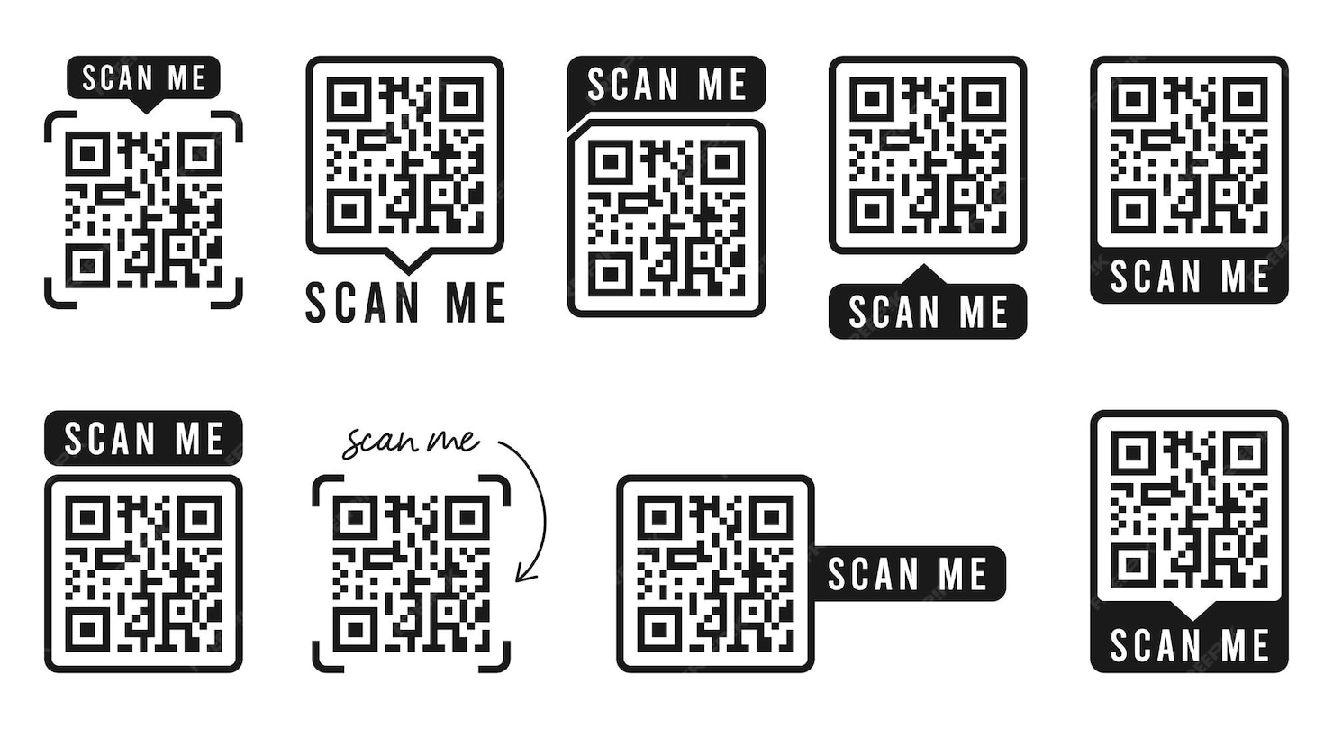 Premium Vector | QR code set Template of frames with text scan me and ...