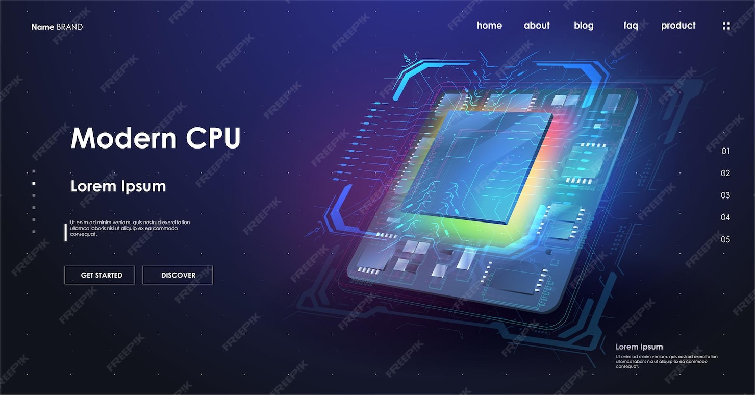 양자 컴퓨터 데이터베이스 개념 현대 Cpu 그림 중앙 컴퓨터 프로세서 미래형 마이크로칩 프로세서 기술 미래형 템플릿 Hud 요소가 있는 디지털 칩 프리미엄 벡터