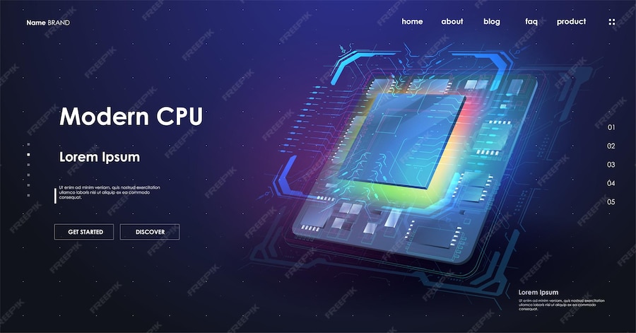 양자 컴퓨터 데이터베이스 개념 현대 Cpu 그림 중앙 컴퓨터 프로세서 미래형 마이크로칩 프로세서 기술 미래형 템플릿 Hud