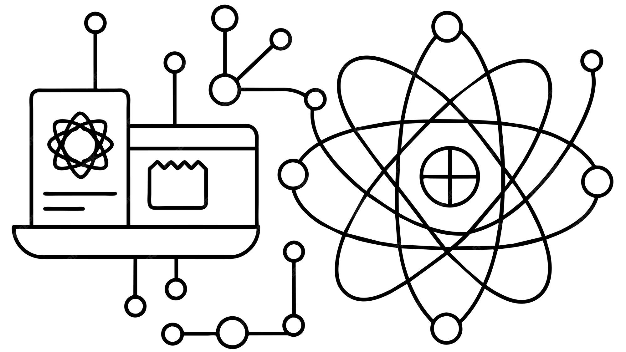 Premium Vector | Quantum computer programming vector graphics ...