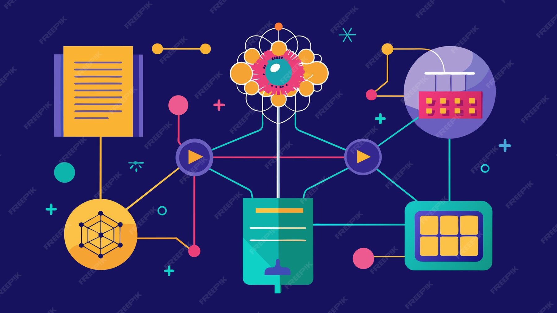 Premium Vector | Quantum computer programming vector graphics ...