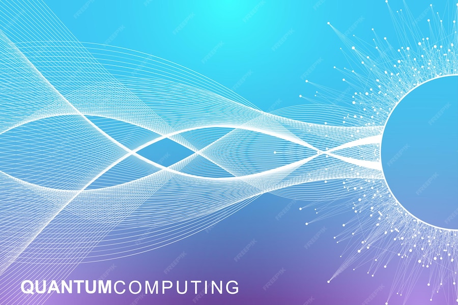 Premium Vector | Quantum computer technology concept. deep learning ...