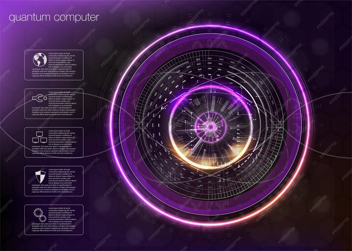 Premium Vector | Quantum computing, big data algorithms, quantum ...