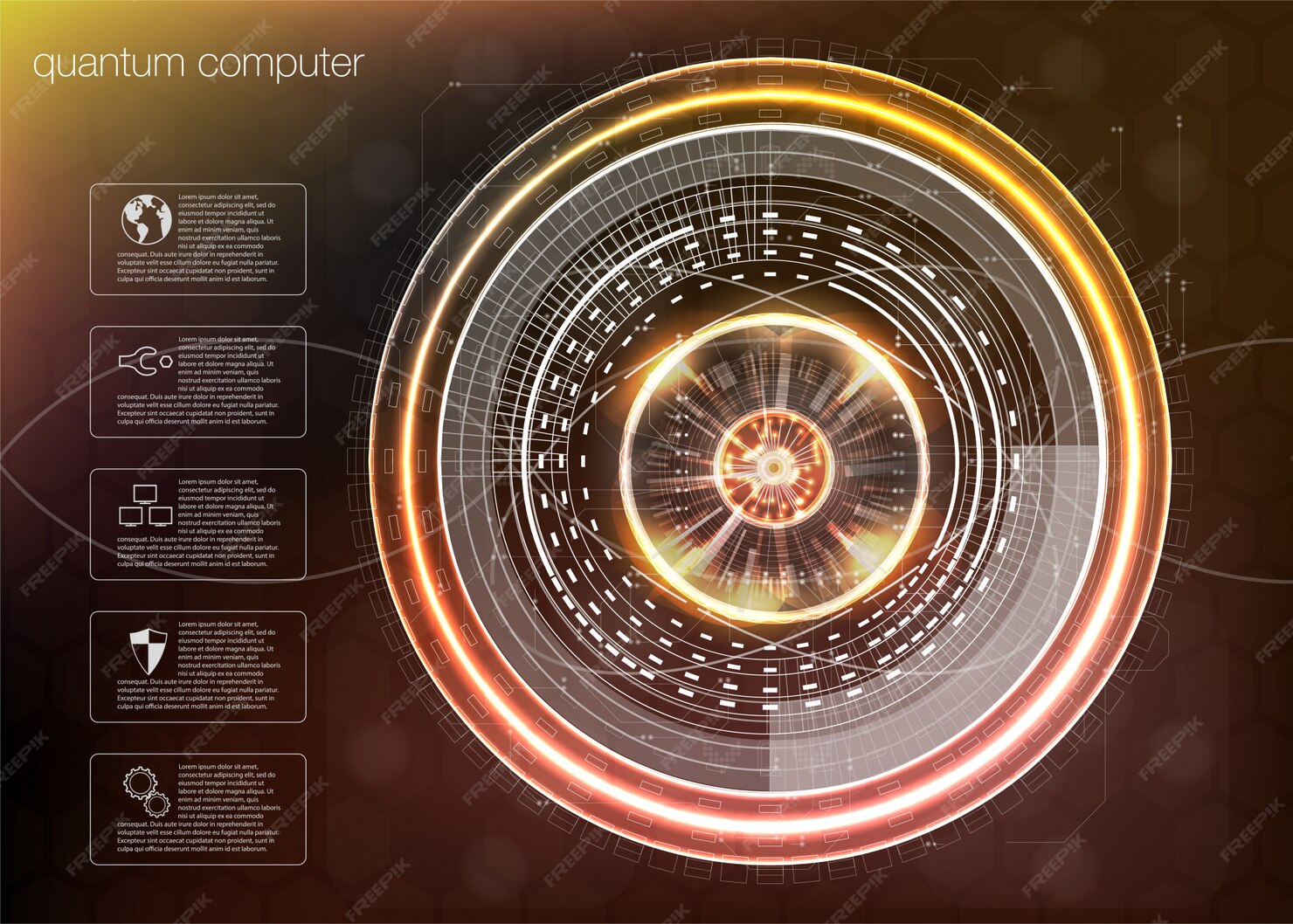 Premium Vector | Quantum computing, big data algorithms, quantum ...