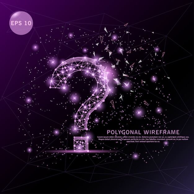 Premium Vector | Question mark digitally drawn futuristic low poly Premium Vector | Question mark digitally drawn futuristic low poly