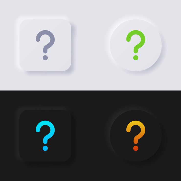 Premium Vector | Question mark symbol button icon set Multicolor ...