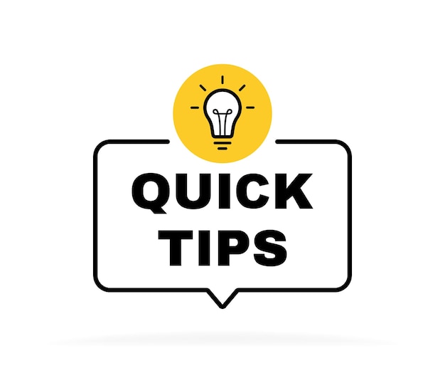 Premium Vector | Quick tips geometric message bubble with light bulb ... Premium Vector | Quick tips geometric message bubble with light bulb ...