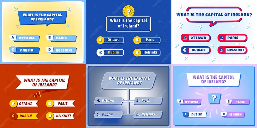 Premium Vector | Quiz question template UI layout for quiz show game with question frame and ...