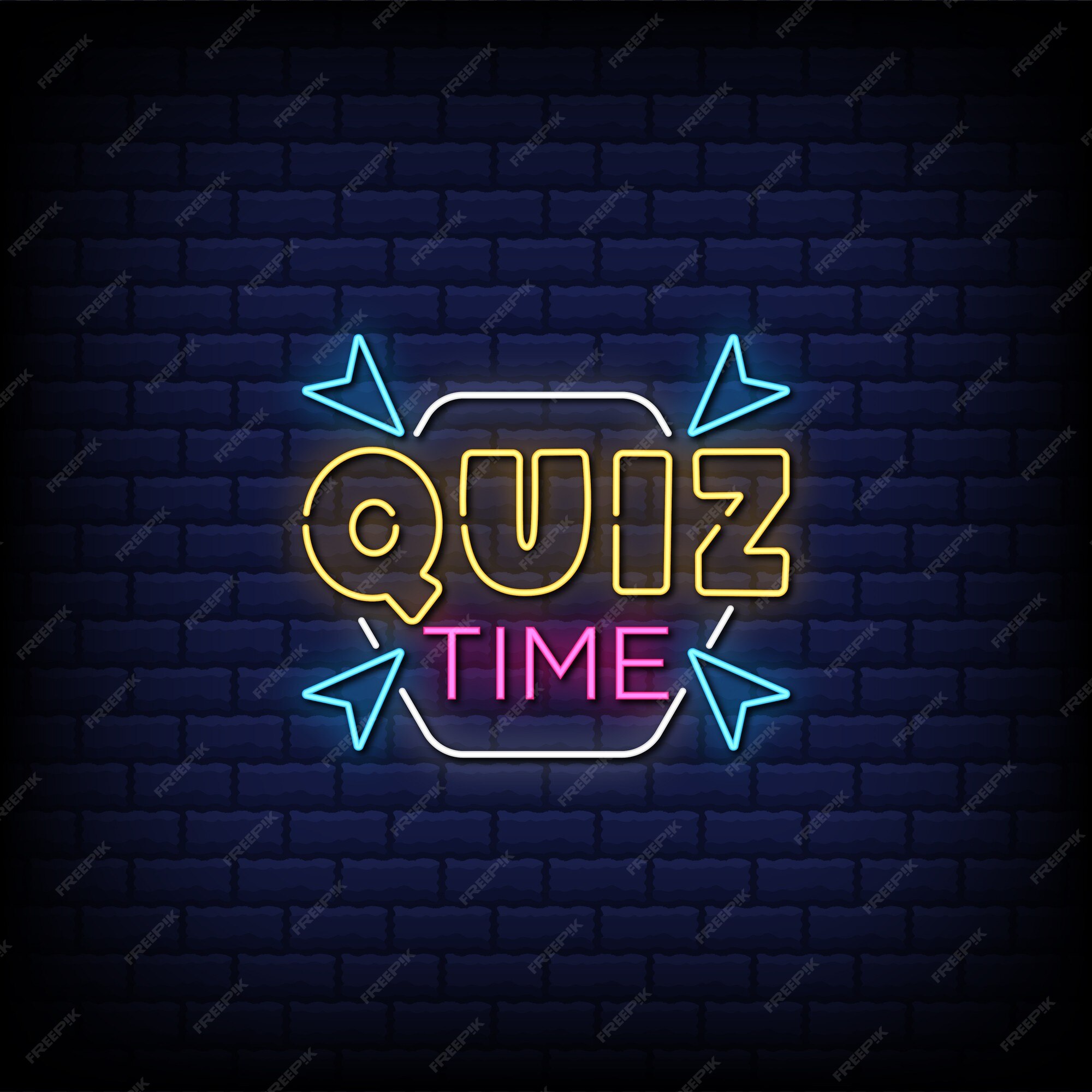 Premium Vector | Quiz time neon sign style text Premium Vector | Quiz time neon sign style text