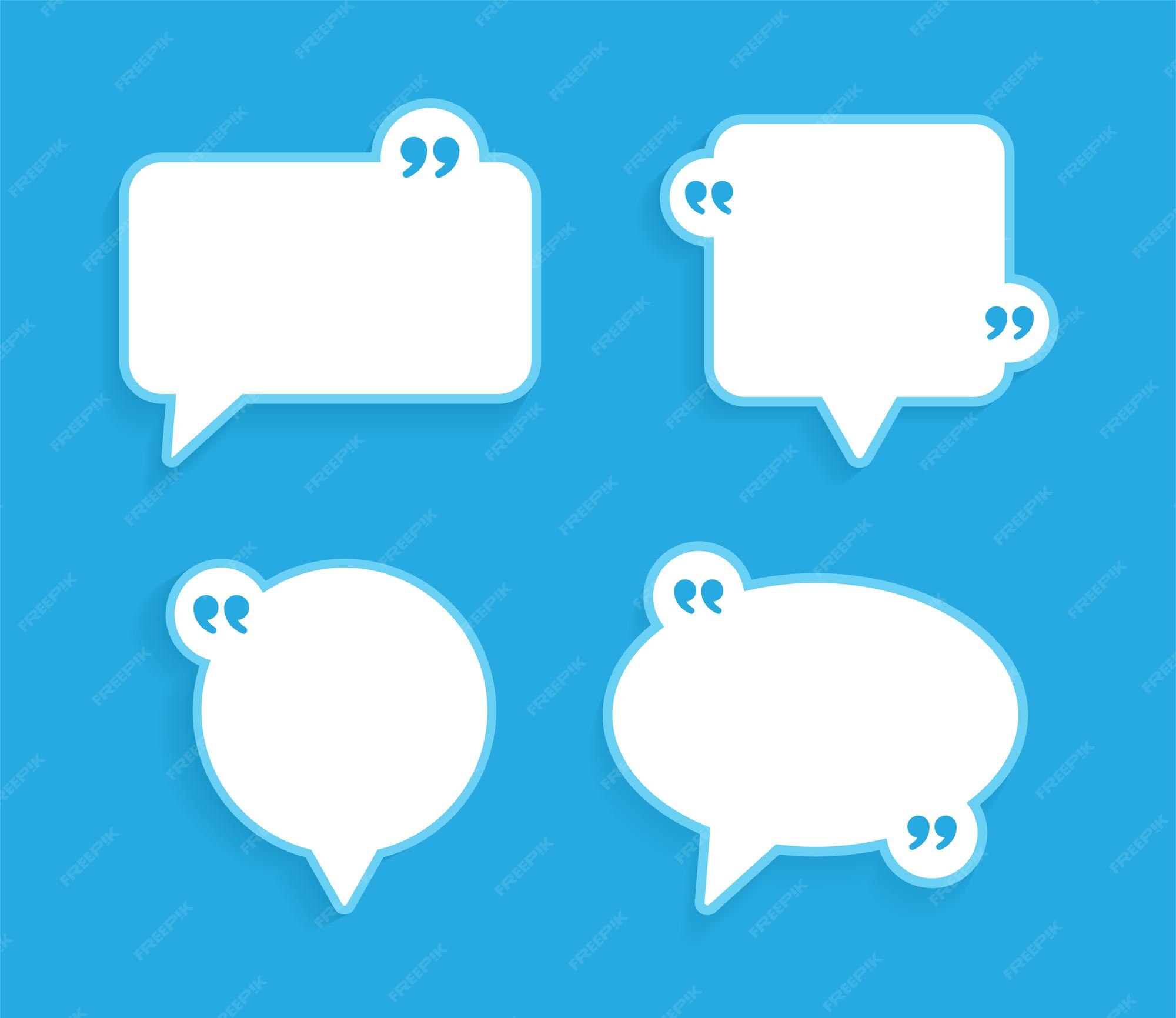 Premium Vector | Quote message speech bubble vector template set. Premium Vector | Quote message speech bubble vector template set.