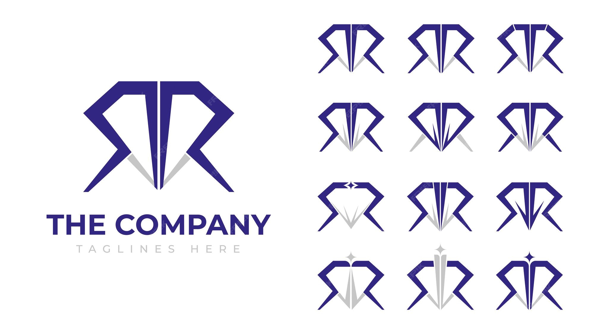Premium Vector | R Diamond shape logo design set Premium Vector | R Diamond shape logo design set