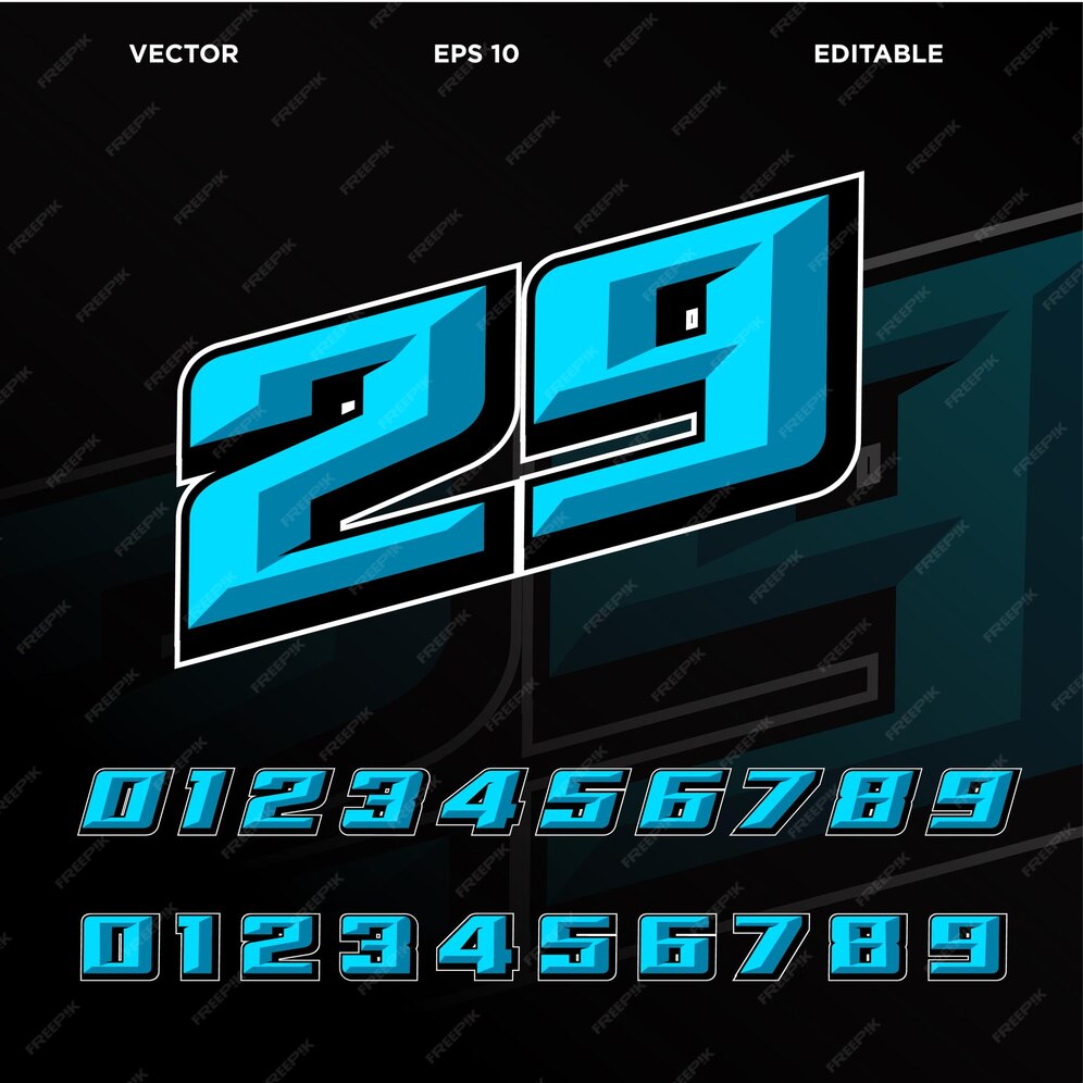 Premium Vector Racing Number Effect Design Template Editable