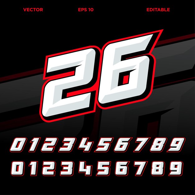 Premium Vector Racing Number Effect Designs Template Vector Editable