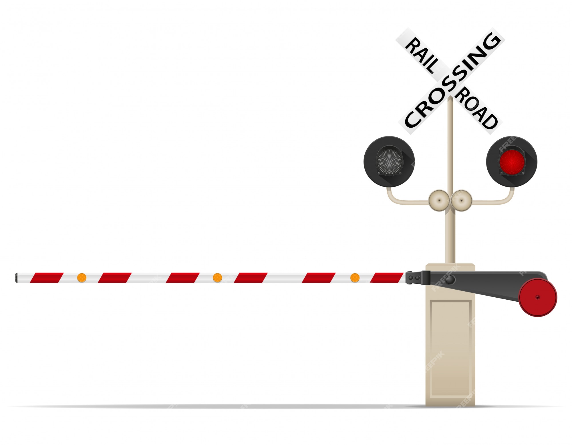 Premium Vector | Railroad crossing vector illustration Premium Vector | Railroad crossing vector illustration