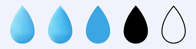 Premium Vector | Rain drop icon set droplet vector illustration Premium Vector | Rain drop icon set droplet vector illustration