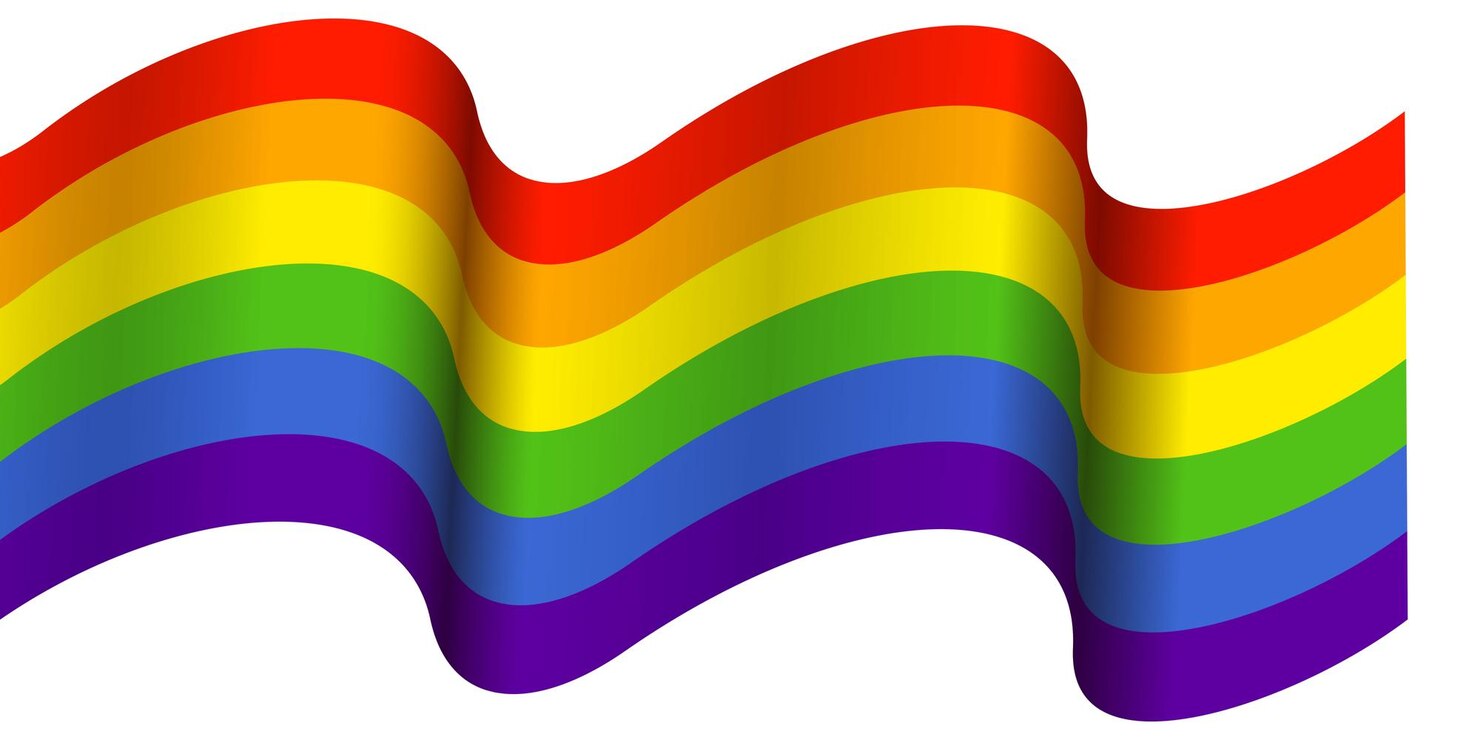 Premium Vector Rainbow Flag Background Waving Lgbt Flag On White