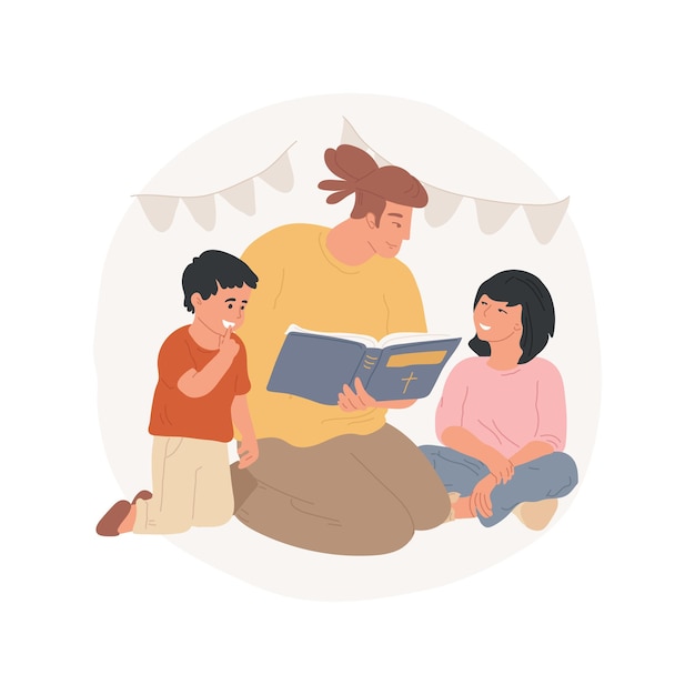 Premium Vector | Reading Holy Bible isolated cartoon vector illustration Premium Vector | Reading Holy Bible isolated cartoon vector illustration