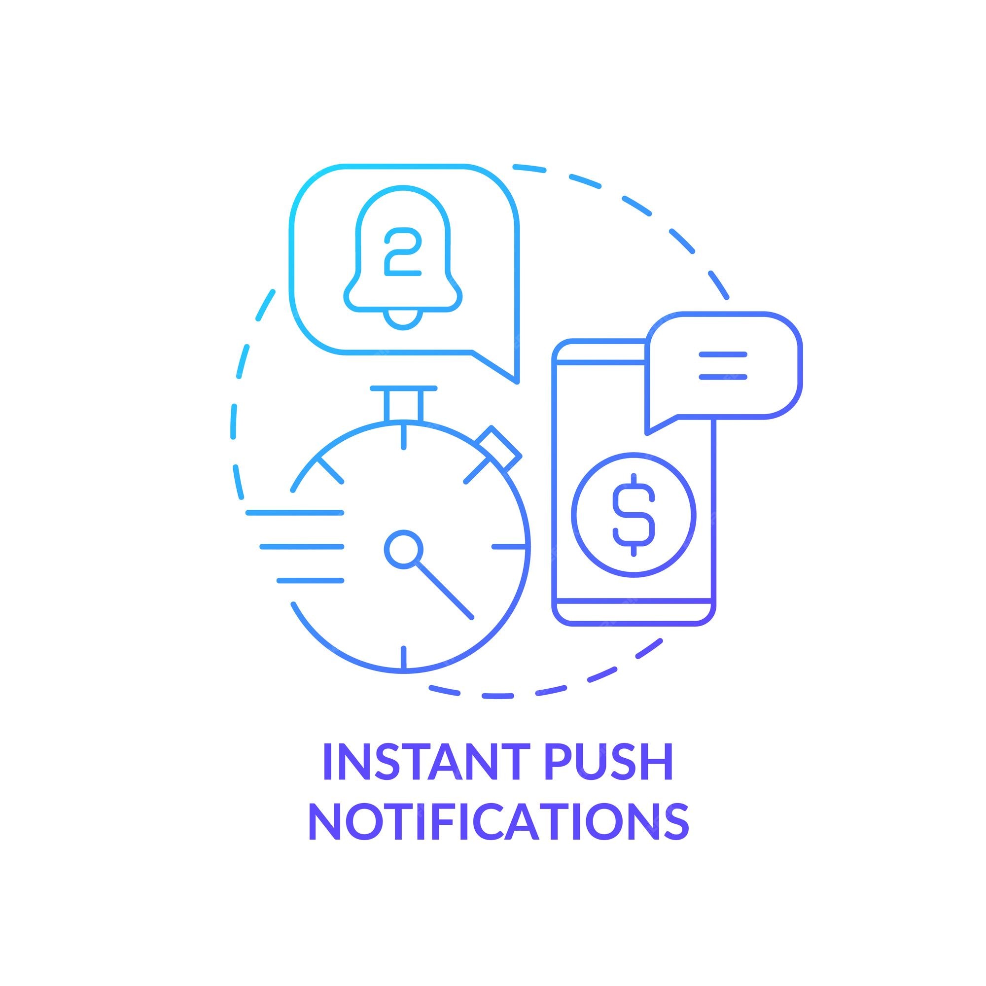 Premium Vector | Real time transaction notifications blue gradient ... Premium Vector | Real time transaction notifications blue gradient ...