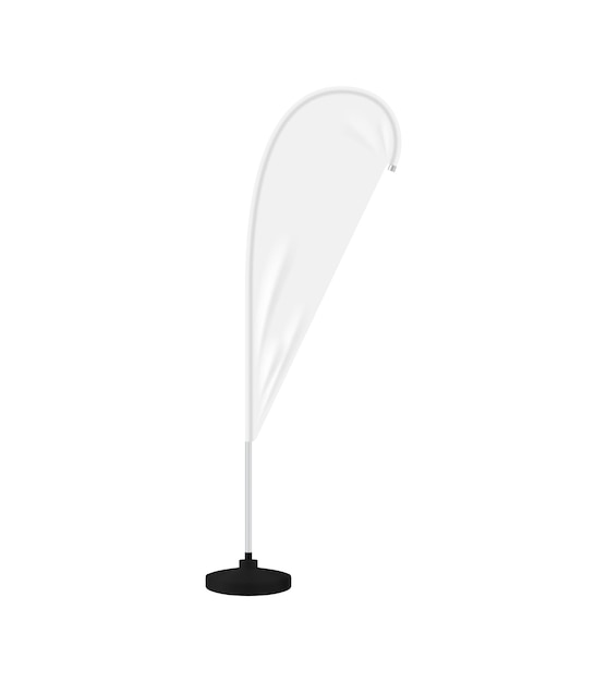 Premium Vector | Realistic beach flag teardropshaped display Premium Vector | Realistic beach flag teardropshaped display