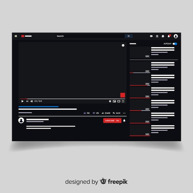 Premium Vector | Realistic multimedia player template Premium Vector | Realistic multimedia player template