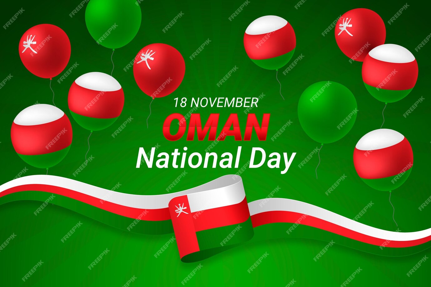 Premium Vector Realistic National Day Of Oman Background
