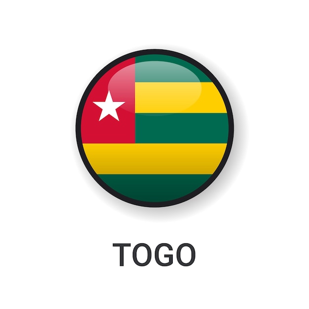 Premium Vector Realistic Round Togo Flag Icon Vector Isolated On