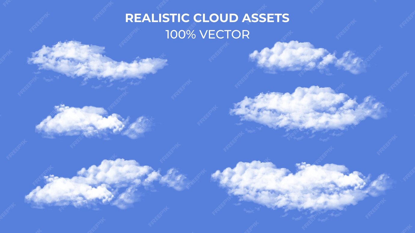 Premium Vector | Realistic vector clouds assets for digital art Premium Vector | Realistic vector clouds assets for digital art