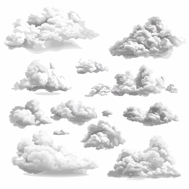 Realistic Vector Clouds Illustration Set for Creative Design Projects ... Realistic Vector Clouds Illustration Set for Creative Design Projects ...