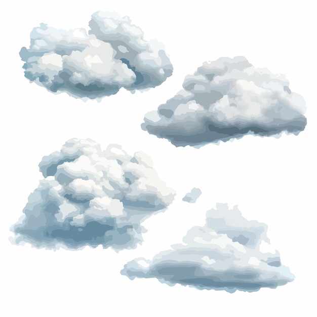 Realistic Vector Clouds Illustration Set for Creative Design Projects ... Realistic Vector Clouds Illustration Set for Creative Design Projects ...