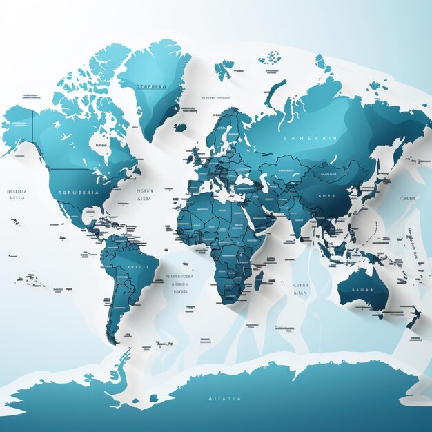 Premium Vector | Realistic vector world map vector on white background Premium Vector | Realistic vector world map vector on white background