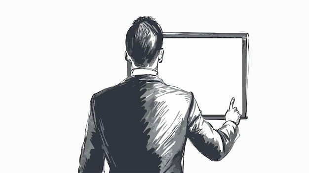 Rear view businessman touching digital screen hand | Premium AI ... Rear view businessman touching digital screen hand | Premium AI ...