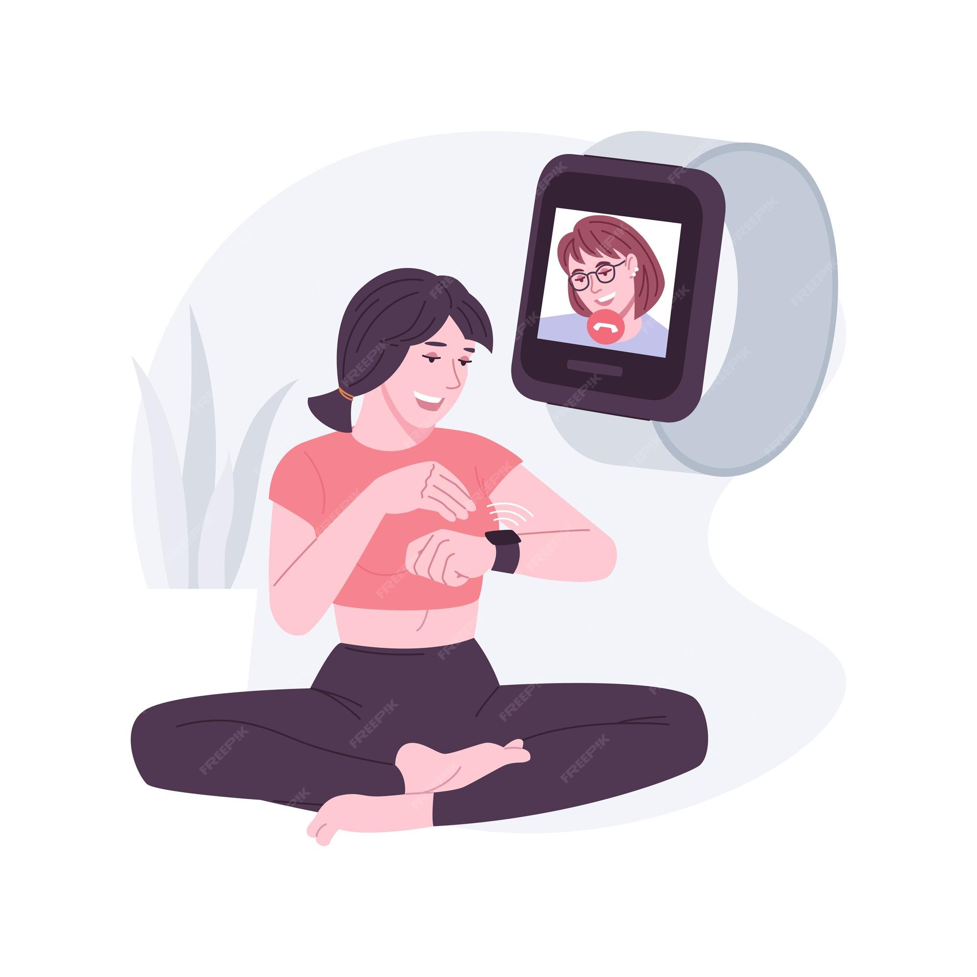 Premium Vector | Receive calls with smartwatch isolated cartoon vector ... Premium Vector | Receive calls with smartwatch isolated cartoon vector ...