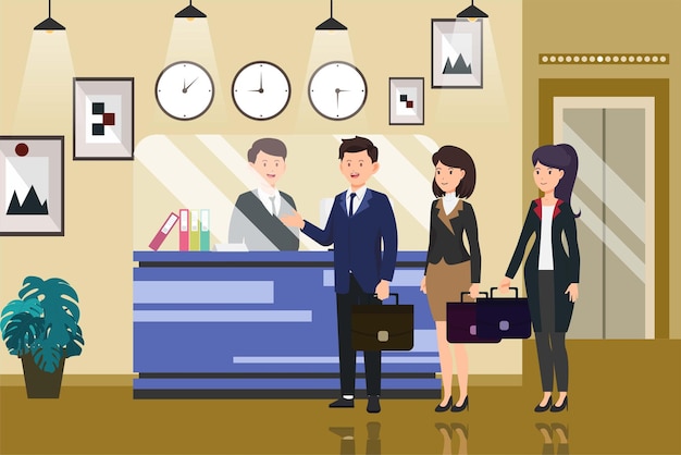 Premium Vector | Receptionist Discussion Premium Vector | Receptionist Discussion