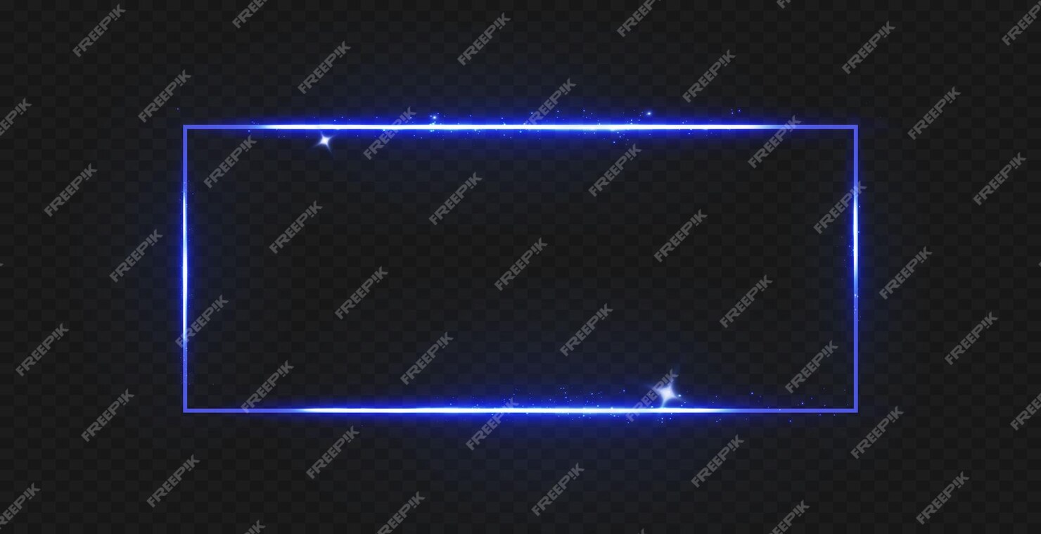 Premium Vector | Rectangular frame with light effects.blue frame. Premium Vector | Rectangular frame with light effects.blue frame.