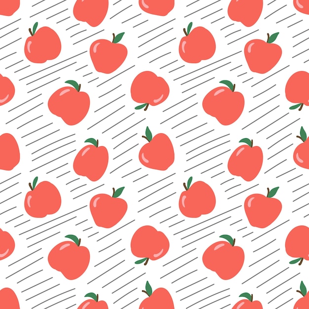 Premium Vector | Red apple seamless pattern Vector illustration Premium Vector | Red apple seamless pattern Vector illustration