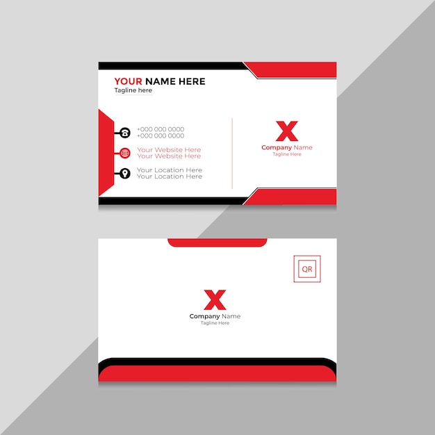 Premium Vector Red And Black Business Card Template