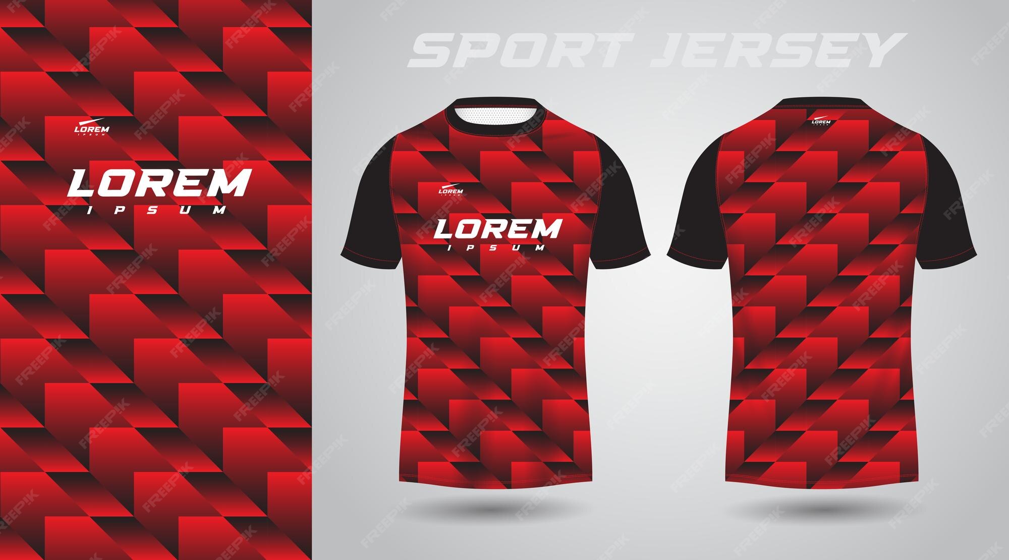 Premium Vector Red Black Shirt Sport Jersey Design