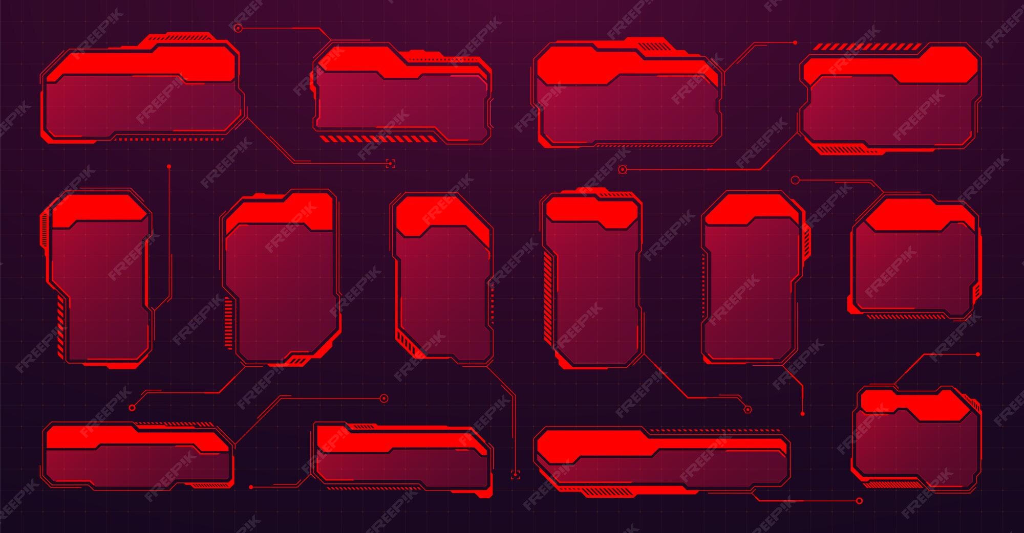 Premium Vector | Red futuristic hud or ui elements scifi user interface text boxes callouts ...