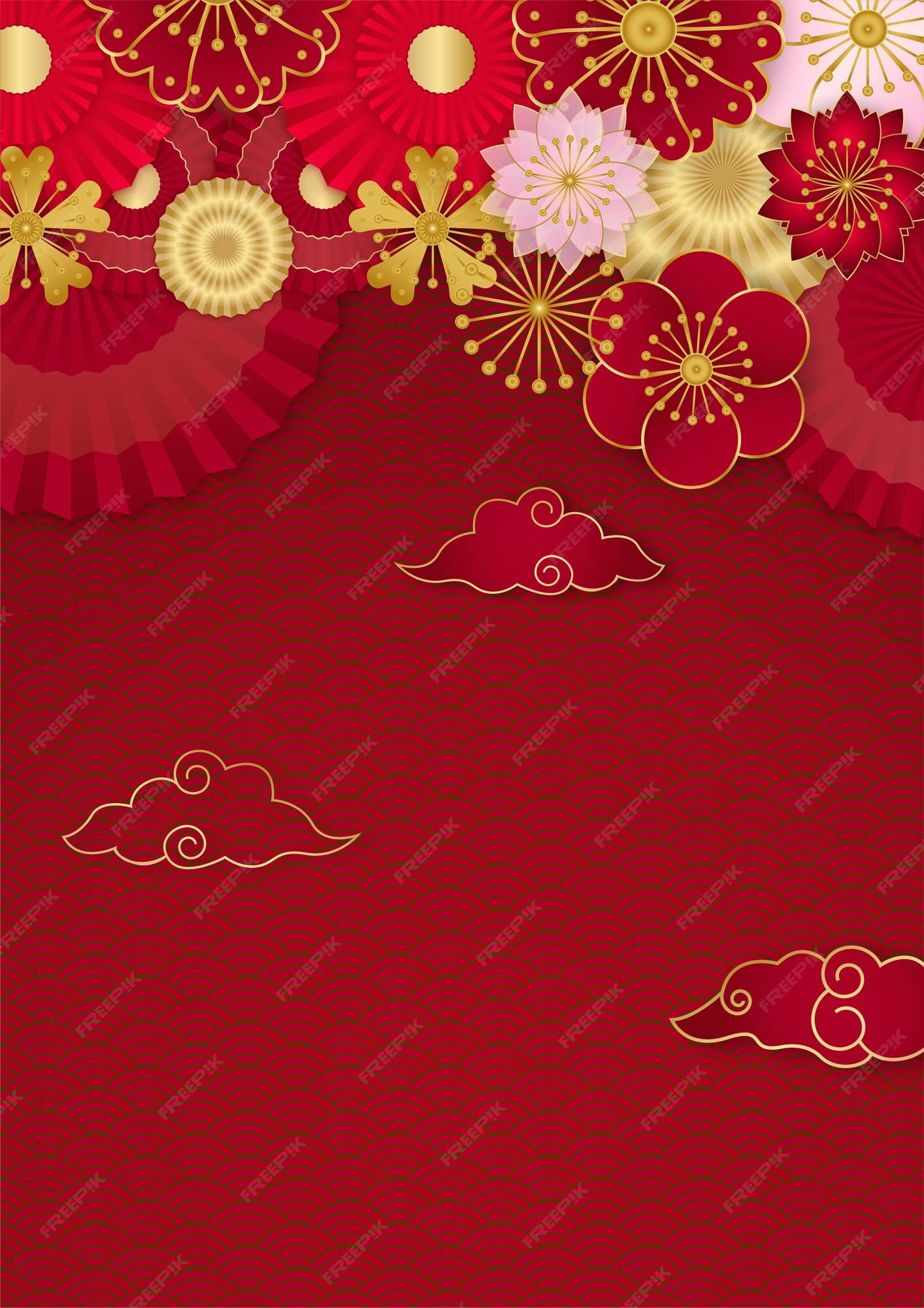Premium Vector | Red and gold happy chinese new year festival banner ... Premium Vector | Red and gold happy chinese new year festival banner ...