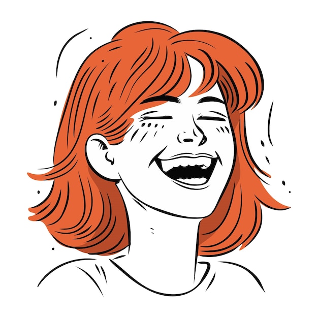 Premium Vector Red Haired Girl Vector Illustration Of A Womans Face
