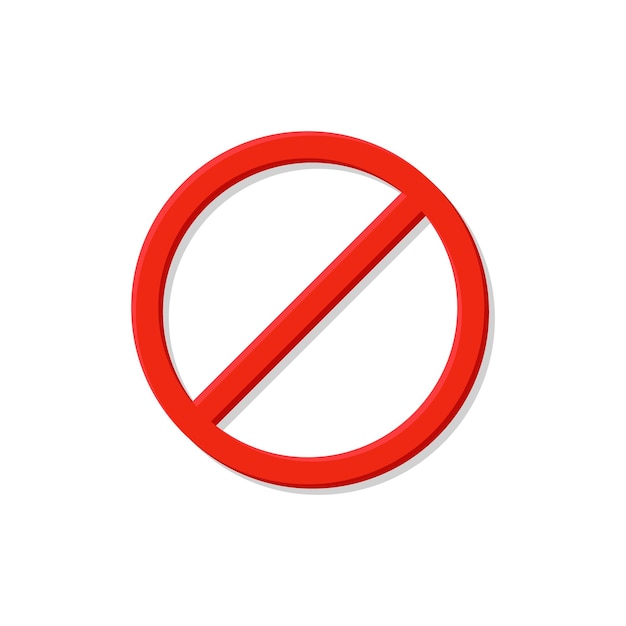 Premium Vector | Red prohibition sign circle with crossed out line Premium Vector | Red prohibition sign circle with crossed out line