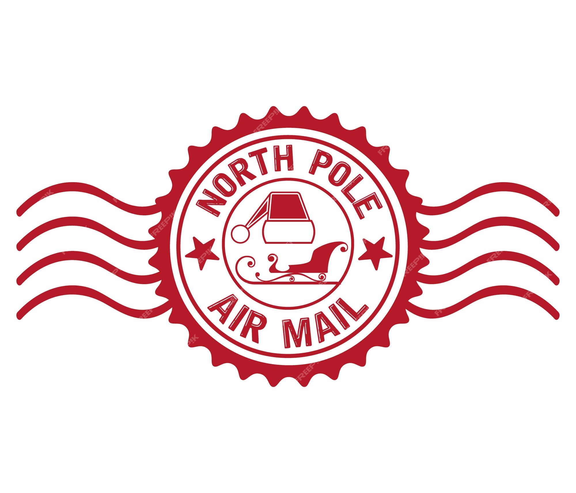 Premium Vector A Red Sign That Says North Pole Air Mail