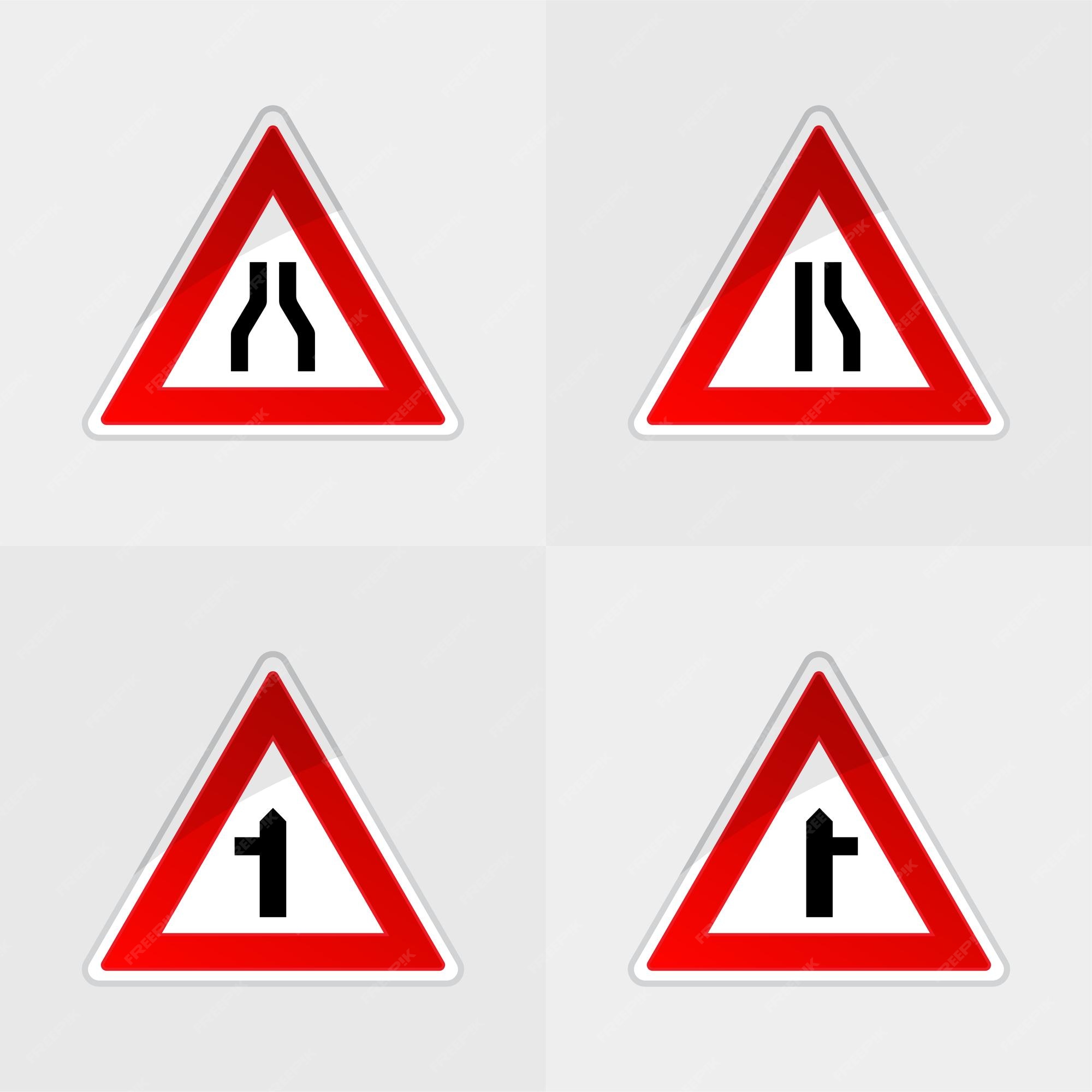 Premium Vector | Red triangle traffic signs eps vector Premium Vector | Red triangle traffic signs eps vector
