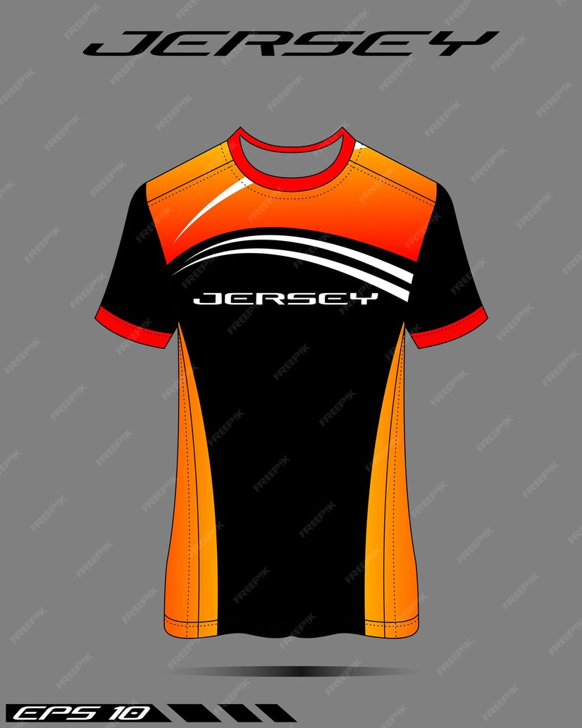 Premium Vector | Red and yellow gradation sport jersey. Premium Vector | Red and yellow gradation sport jersey.