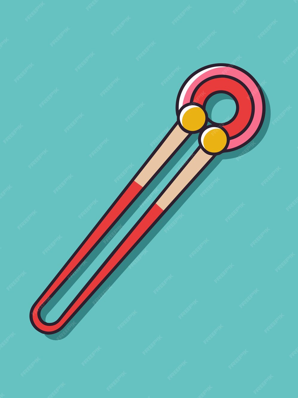 Premium Vector | A red and yellow pin with a red and yellow handle Premium Vector | A red and yellow pin with a red and yellow handle