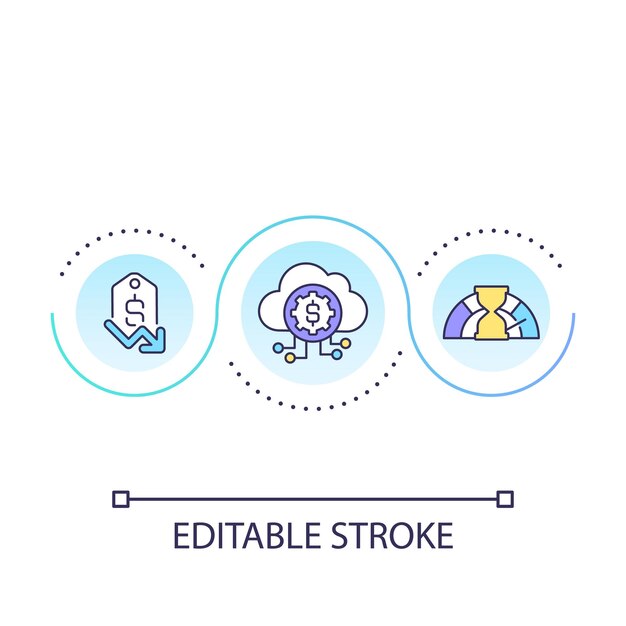 Premium Vector | Reduce cloud service costs loop concept icon Premium Vector | Reduce cloud service costs loop concept icon