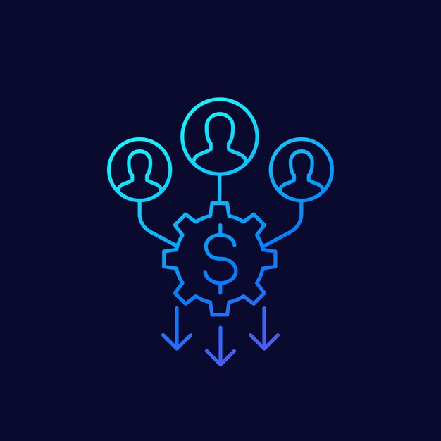 Premium Vector | Reduce labor cost vector line icon Premium Vector | Reduce labor cost vector line icon
