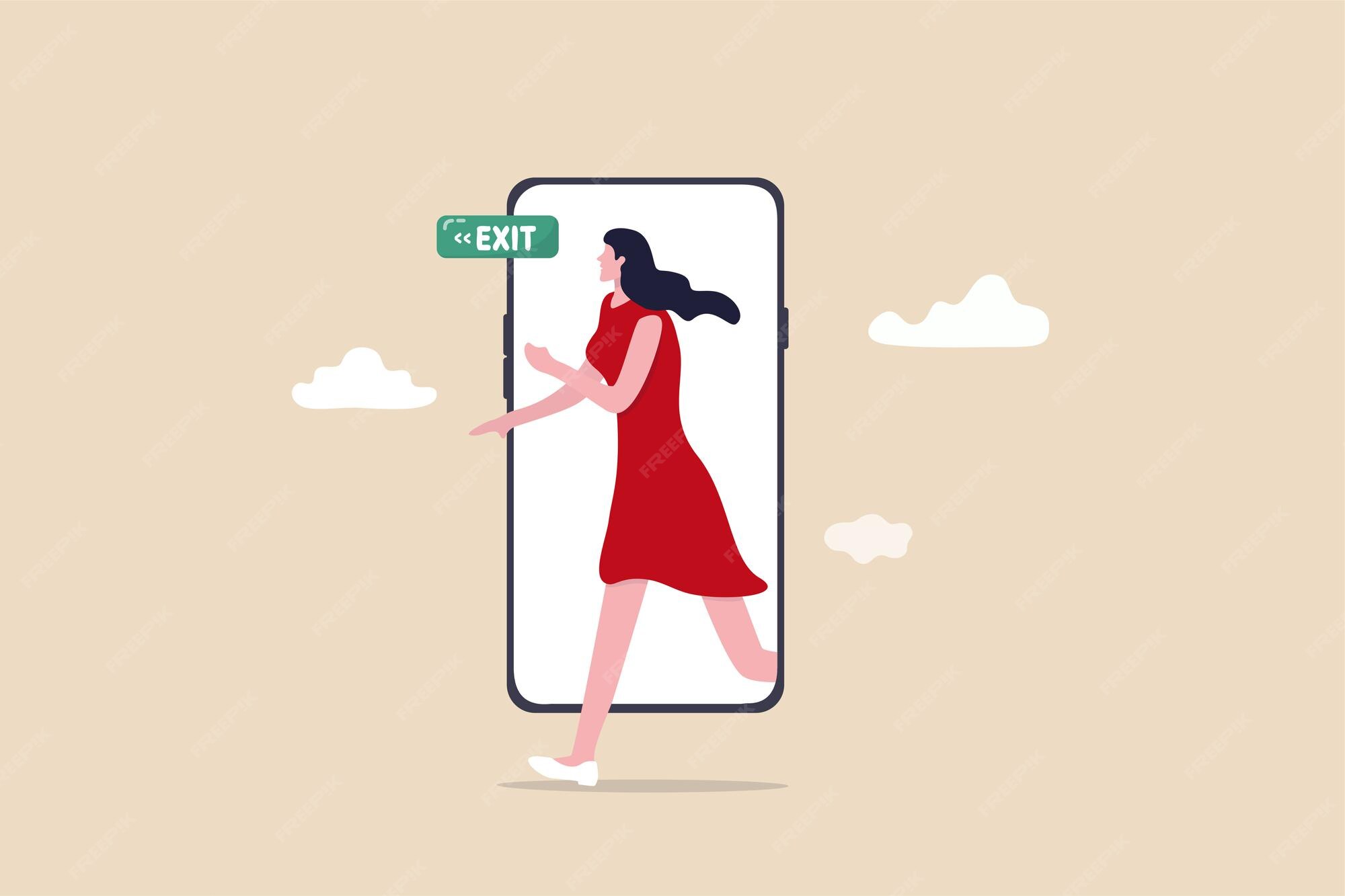 Premium Vector | Reduce mobile screen time Premium Vector | Reduce mobile screen time